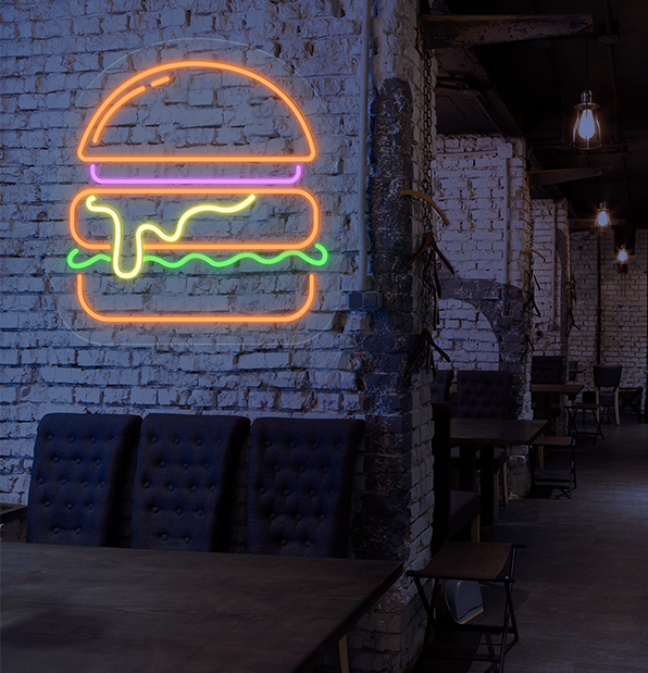 Buy Burger Neon Sign Online | NeonChamp